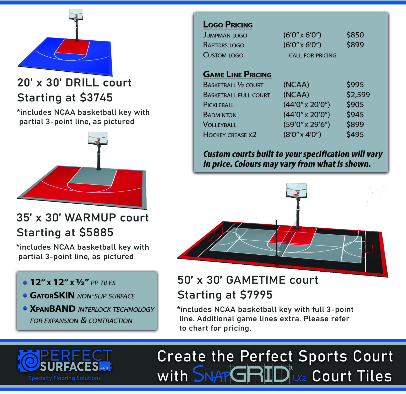 SnapGRID®LX2 – Sport Court Tiles & Court Kits | Rubber Flooring